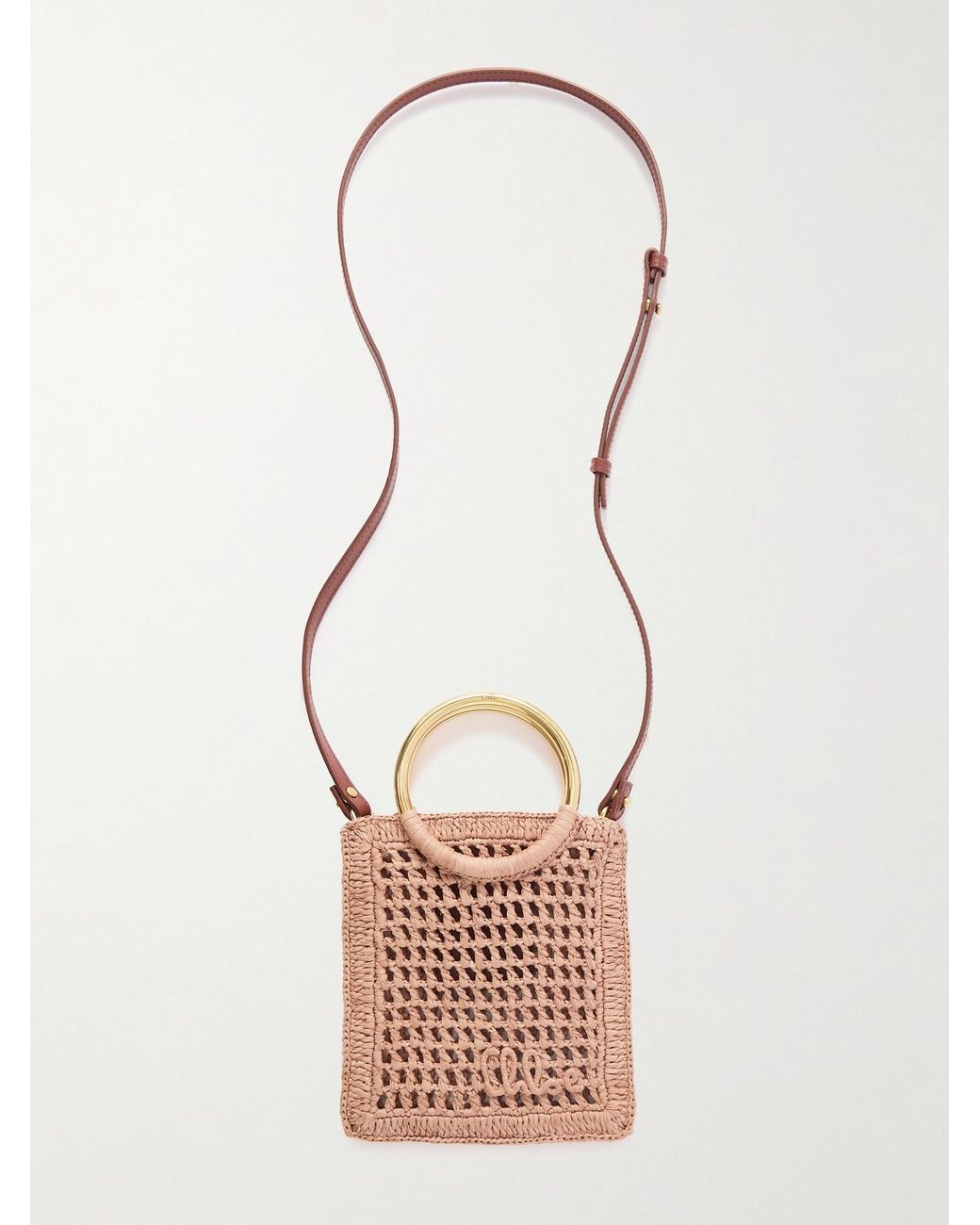 Chloé Summer Banana Small Leather-Trimmed Woven Raffia Tote Bag | Lyst