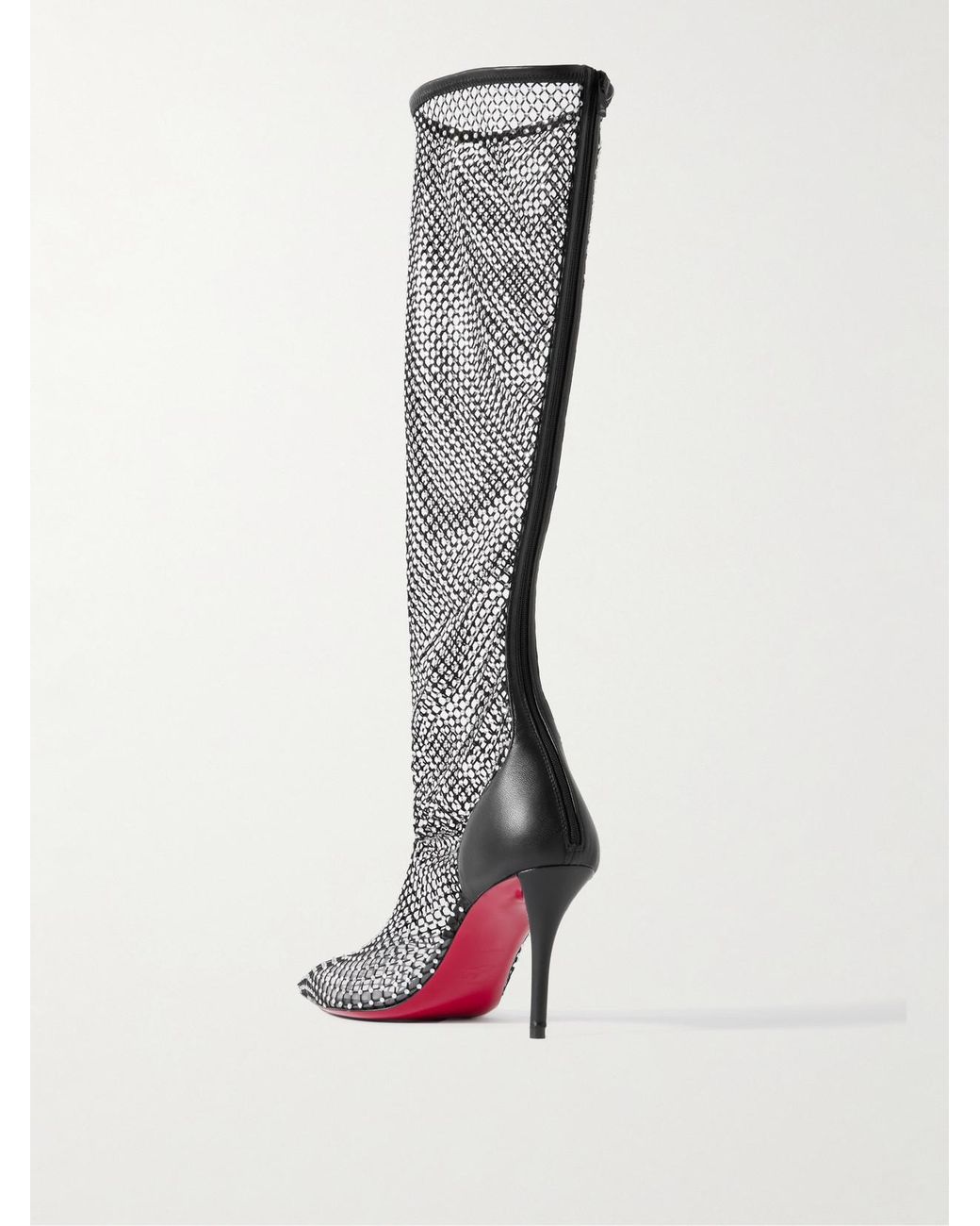 Christian Louboutin Apostropha 85 Crystal-Embellished Leather-Trimmed ...