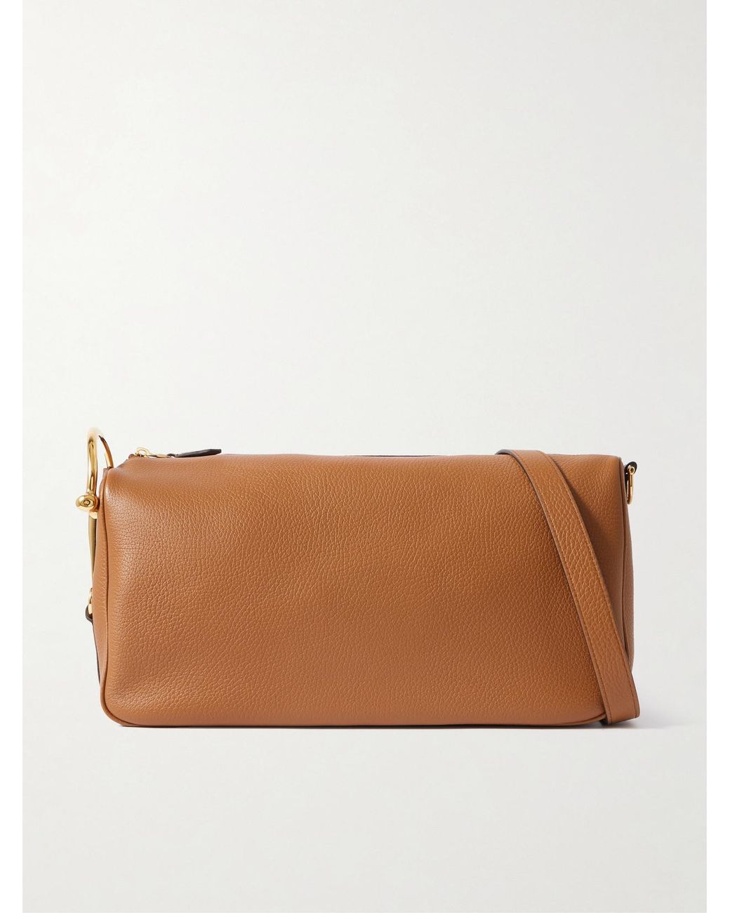 Gucci Half Horsebit Medium Textured-Leather Shoulder Bag in Brown | Lyst