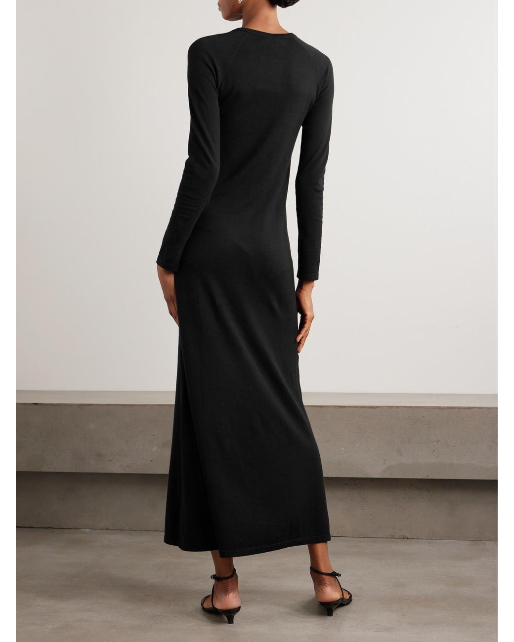 Lisa Yang Eliora Cotton And Cashmere-Blend Maxi Dress in Black | Lyst