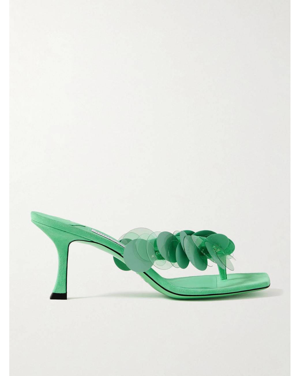 Jimmy Choo Freja 70 Paillette-Embellished Suede Sandals in Green | Lyst