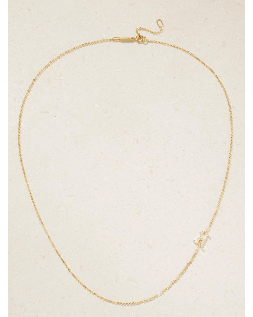 Anita Ko Initial 18-Karat Diamond Necklace in Natural | Lyst