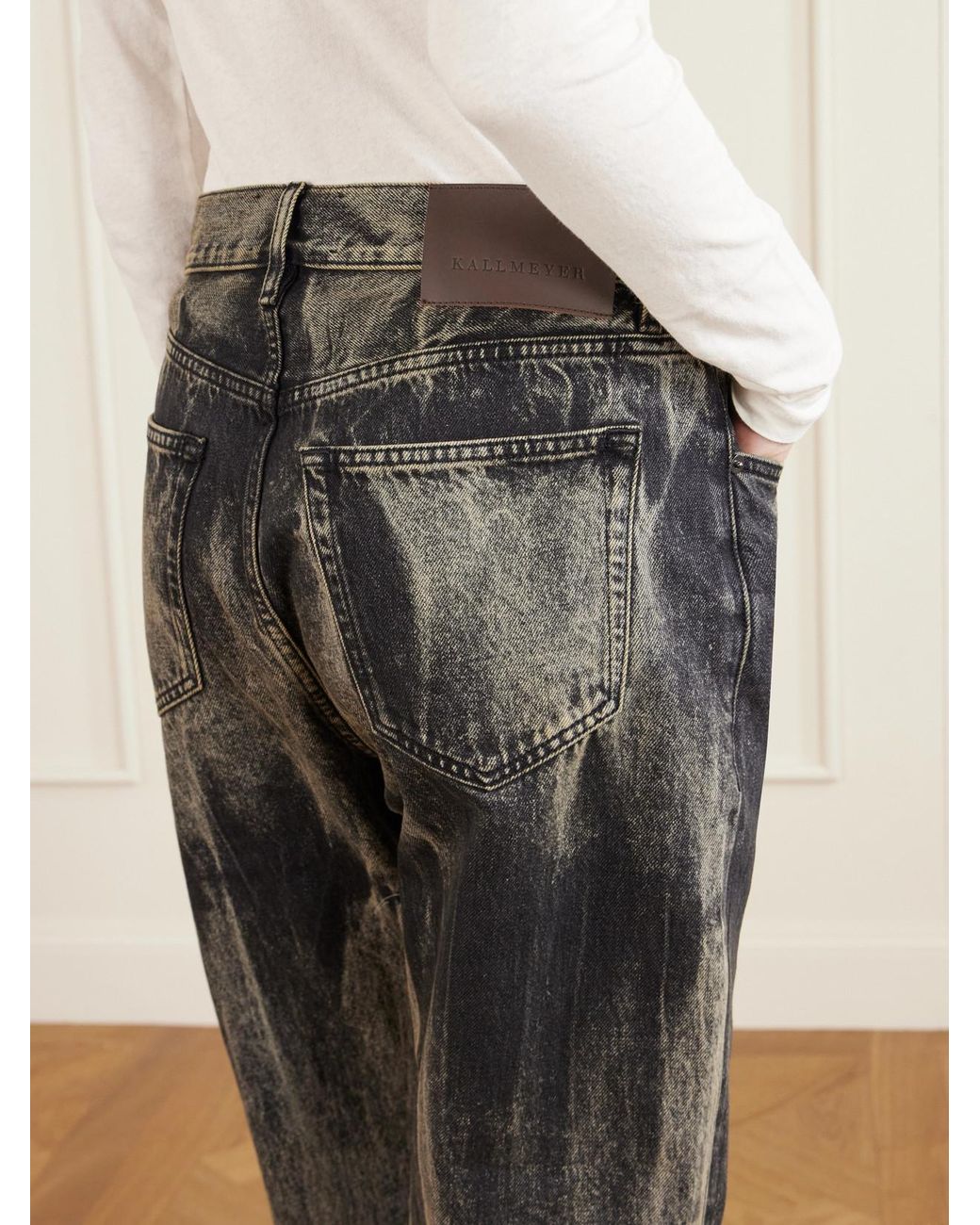 Kallmeyer Gabby Distressed High-Rise Jeans in Gray | Lyst