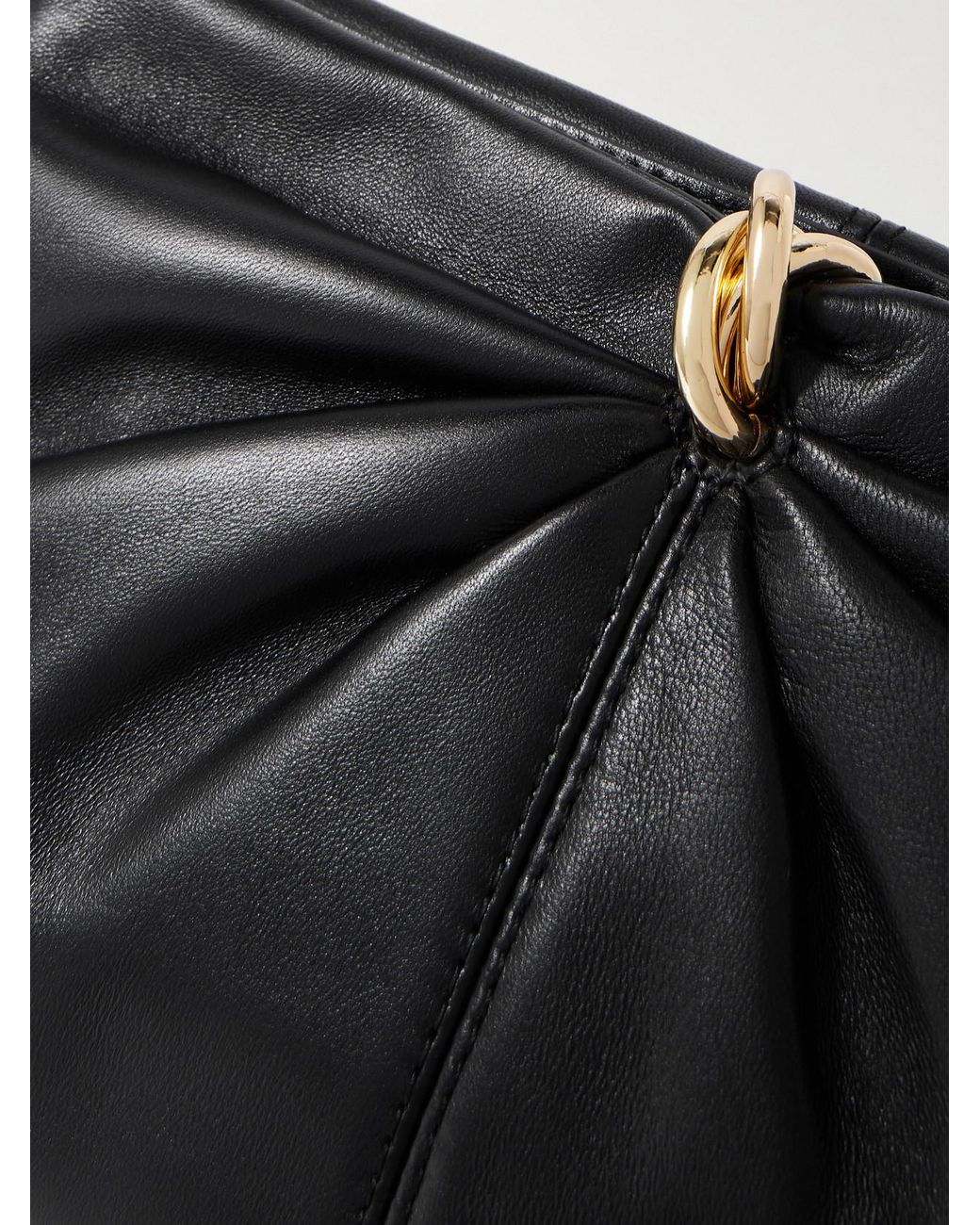 Loeffler Randall Corrine Gathered Leather Shoulder Bag in Black | Lyst