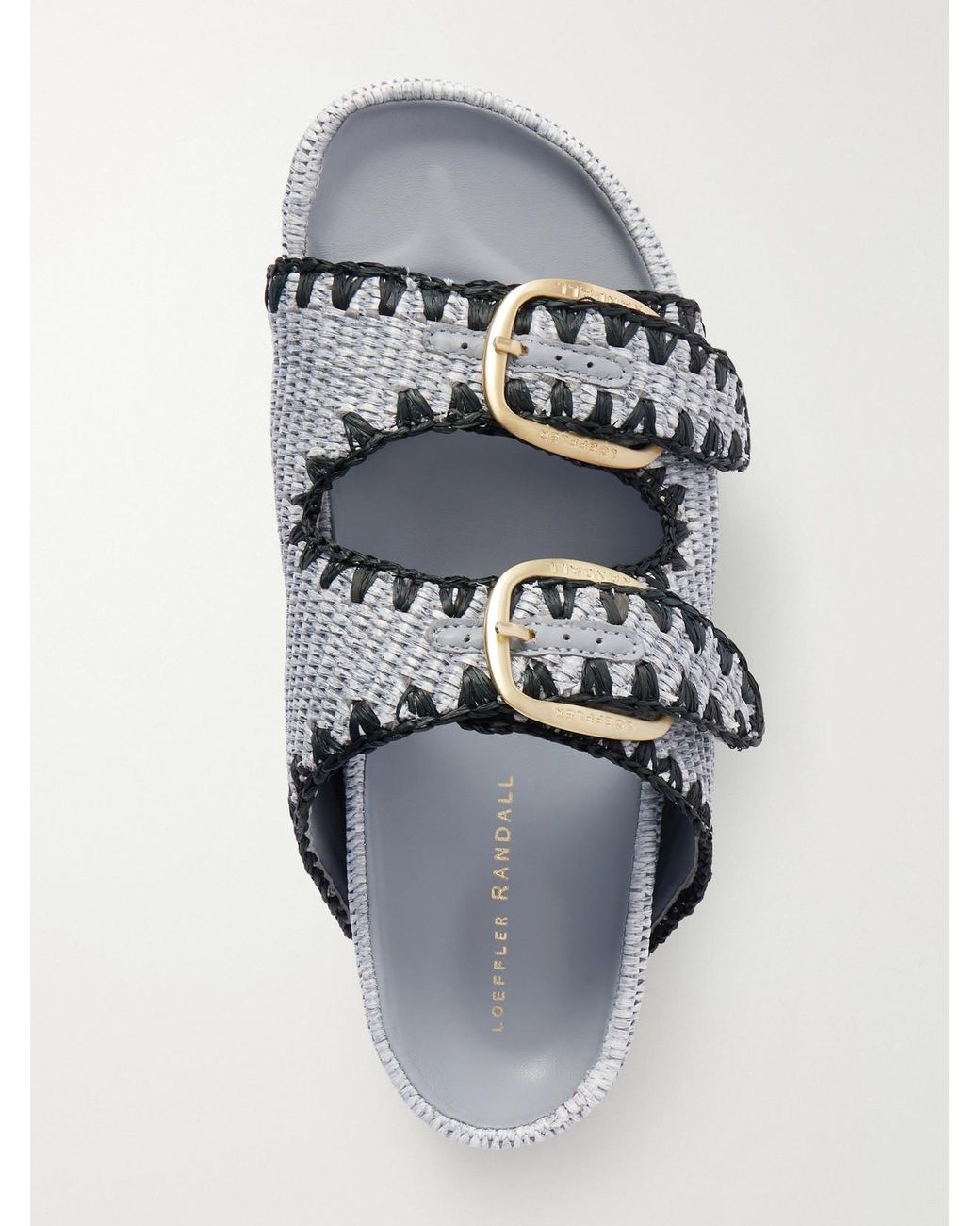 Loeffler Randall Nico Raffia Sandals in Blue | Lyst