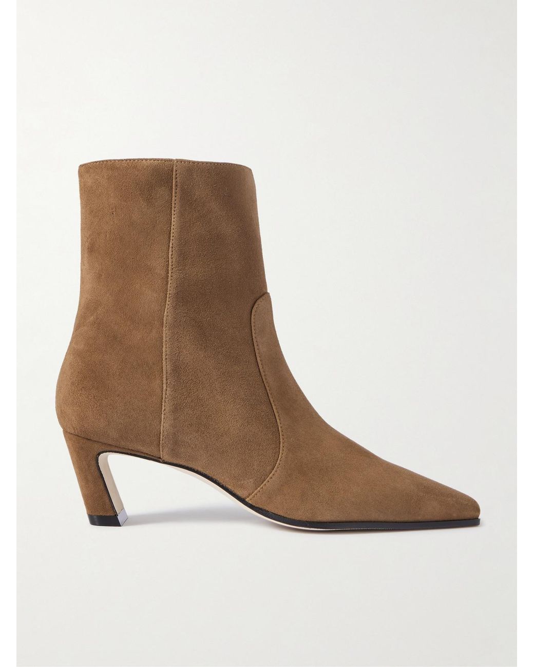 Stuart Weitzman Stassi Suede Ankle Boots in Brown | Lyst UK