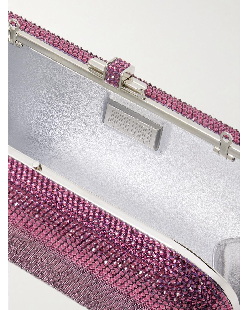 Judith Leiber Long Slide Crystal-Embellished-Tone Clutch in Purple | Lyst