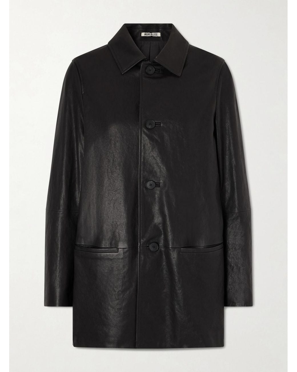 AURALEE Textured-Leather Jacket in Black | Lyst UK