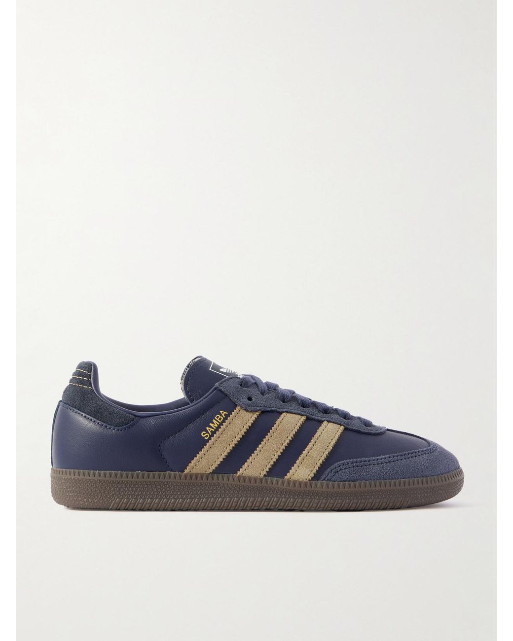 adidas Originals Samba Og Suede-Trimmed Leather Sneakers in Blue | Lyst
