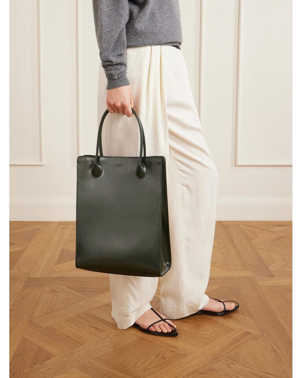 LIE STUDIO The Jane Patent-Leather Tote in Green | Lyst
