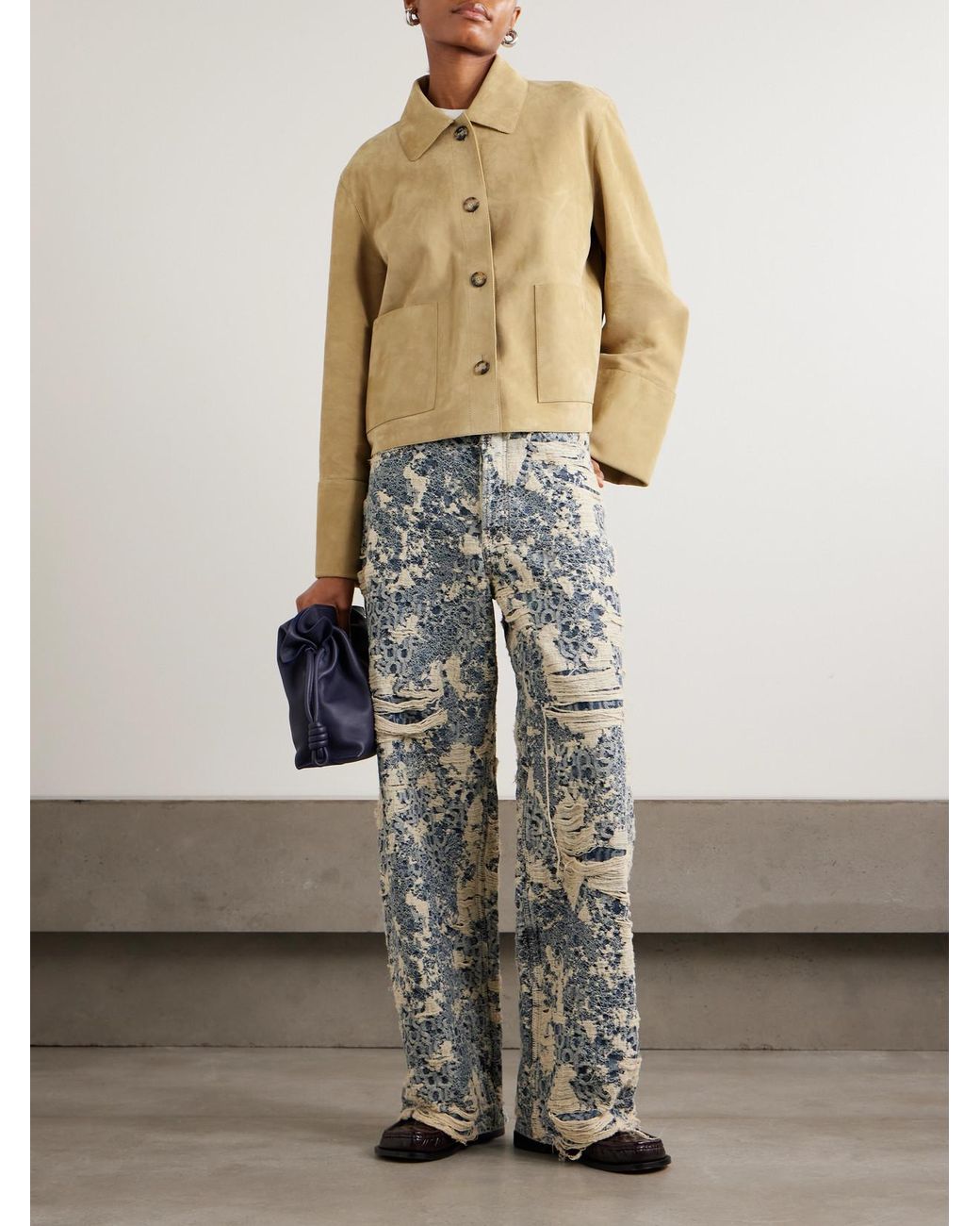 Loewe Paneled Suede Jacket in Natural | Lyst UK