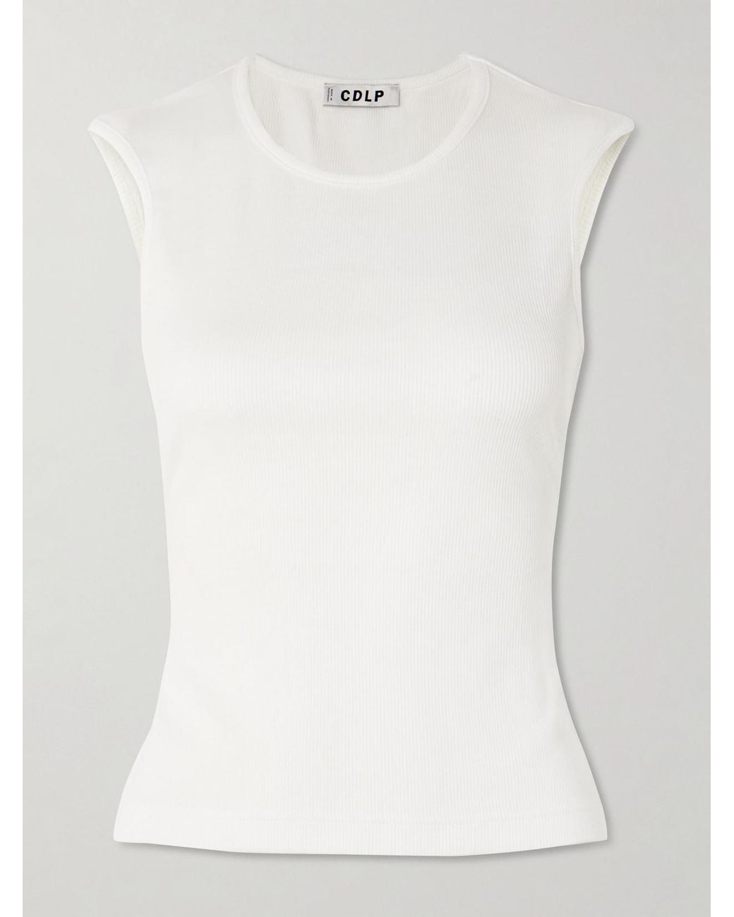 CDLP Ribbed Tencel Lyocell And Cotton Blend Jersey Tank In White Lyst cdlp-ribbed-tencel-lyocell-and-cotton-blend-jersey-tank-in-white-lyst