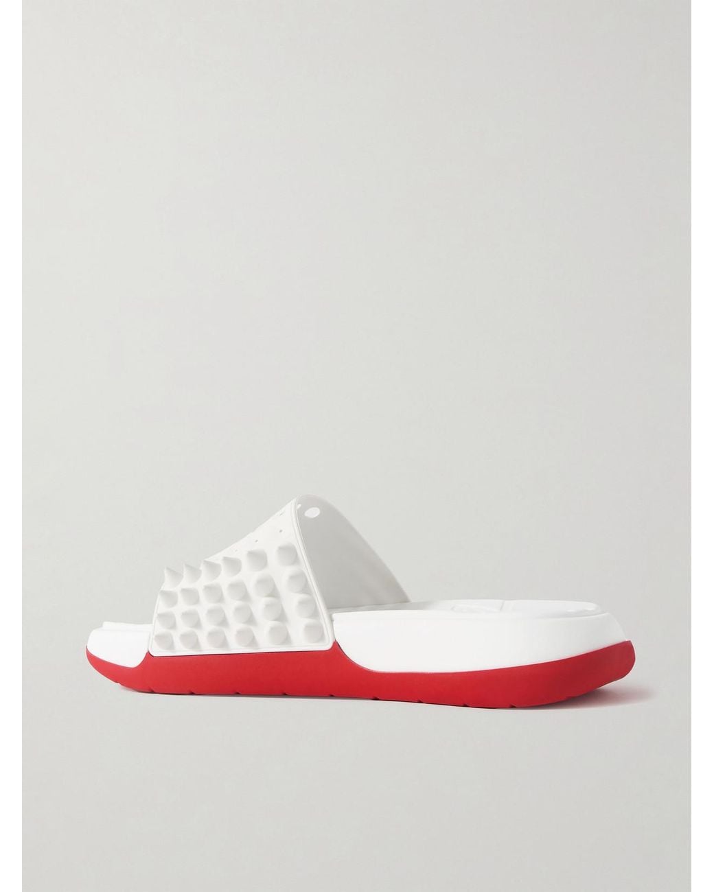 Christian Louboutin Take It Easy Donna Spiked Rubber Slides in White | Lyst