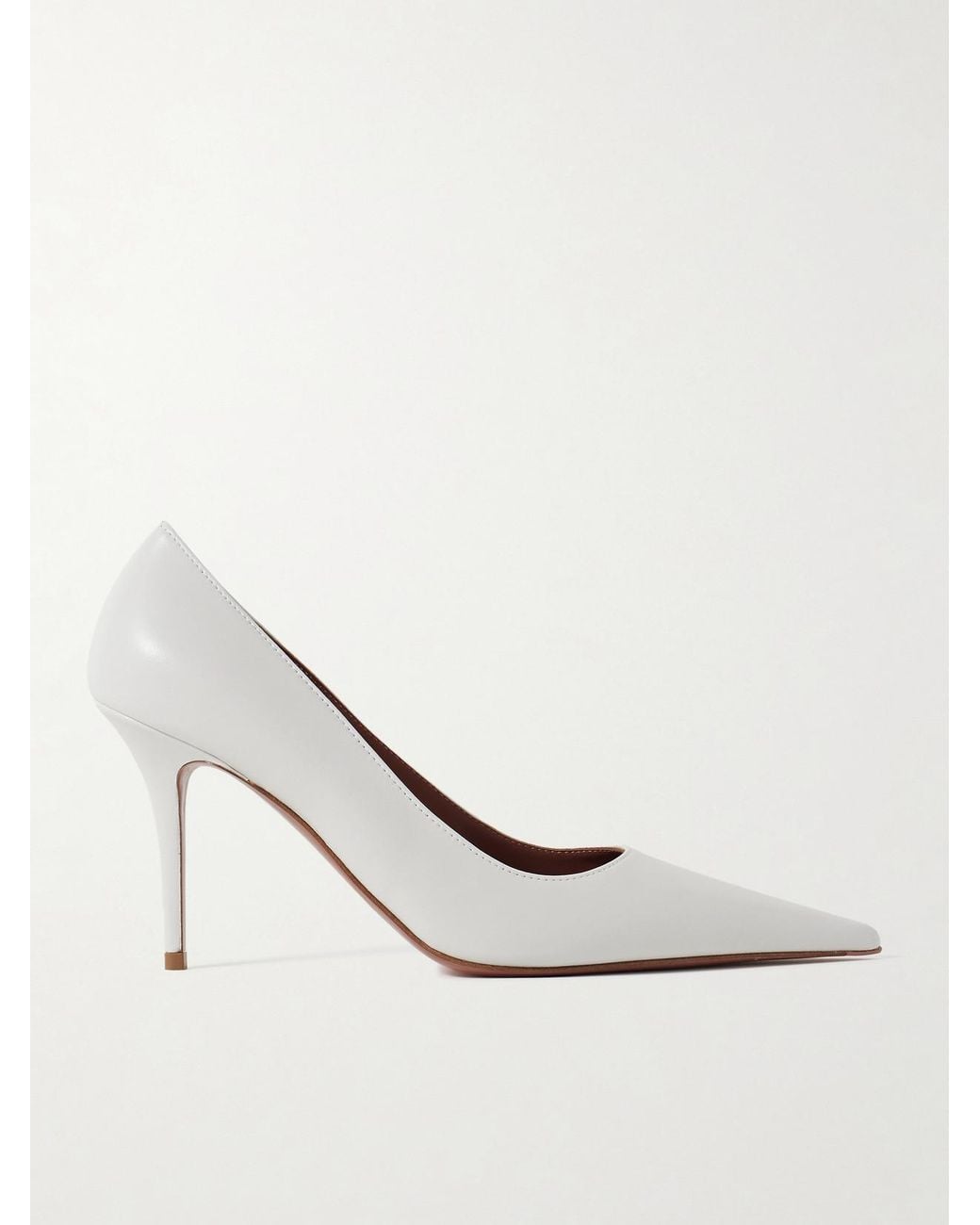 AMINA MUADDI Barbara Leather Pumps in White | Lyst
