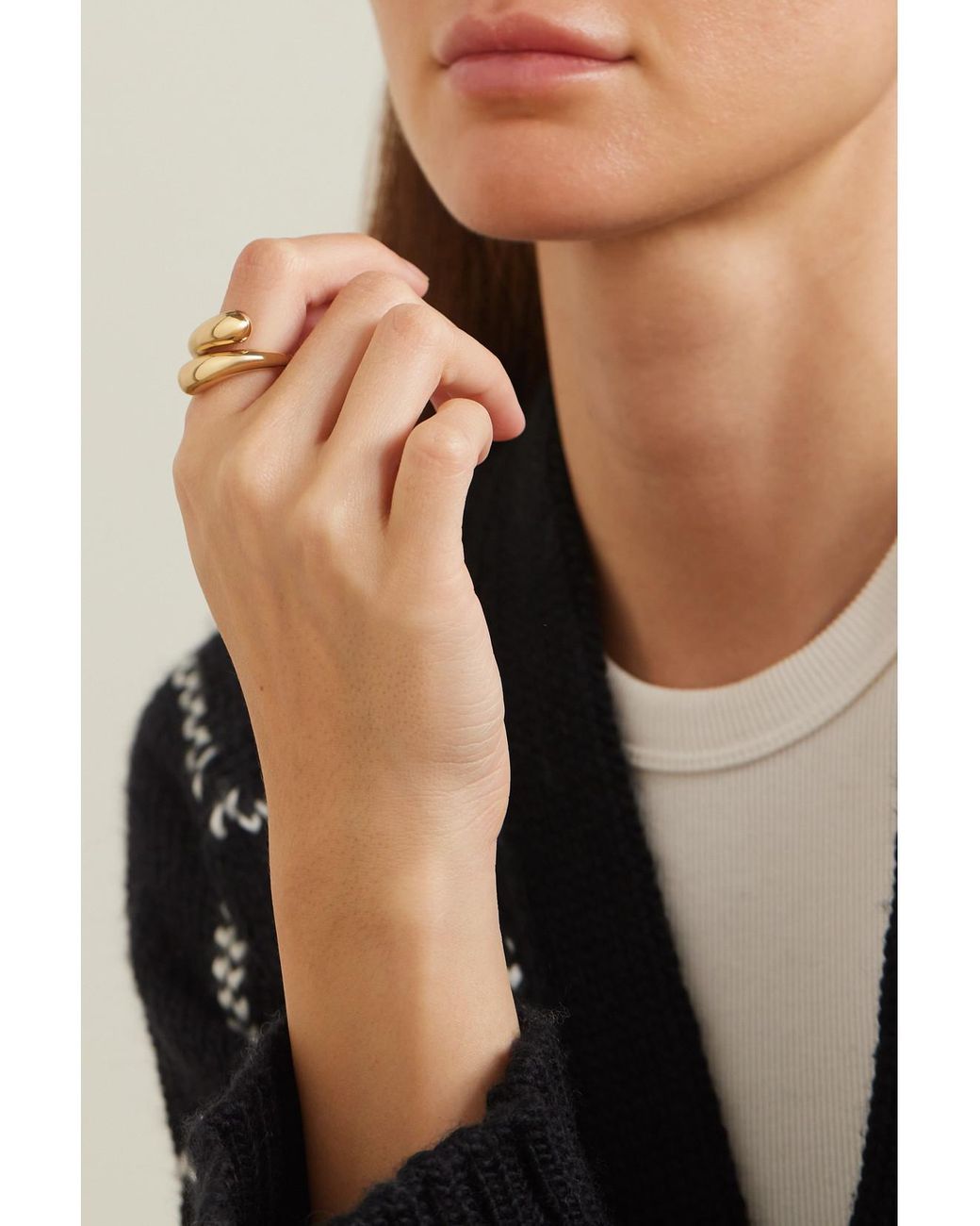 LIE STUDIO The Victoria-Plated Ring in Natural | Lyst
