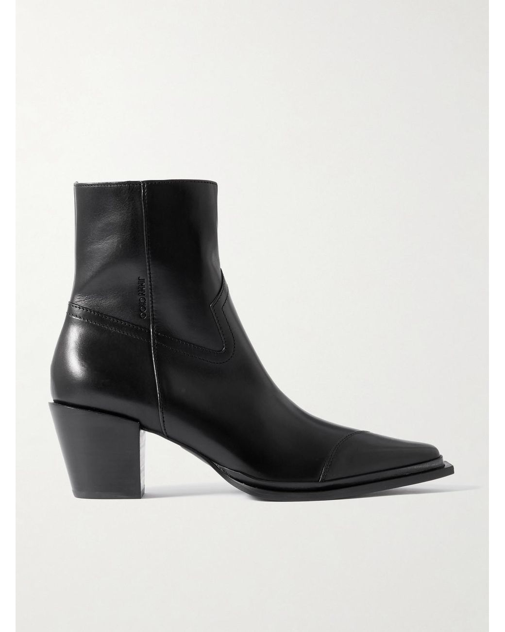 Jimmy Choo Cece 60 Leather Ankle Boots in Black | Lyst