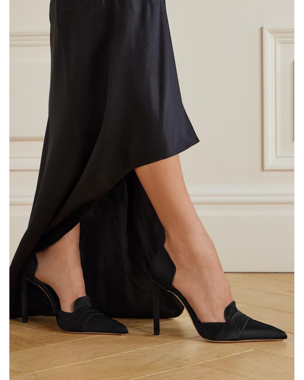 Tom Ford Eva D'Orsay Satin Pumps in Black | Lyst