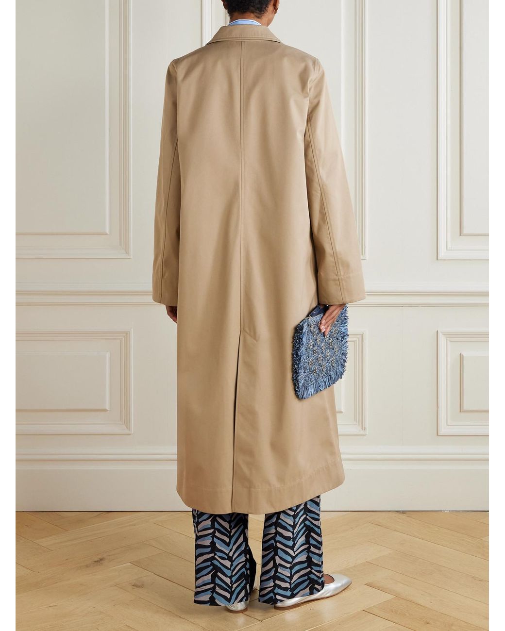 Matteau Long Macintosh Gabardine Coat in Natural | Lyst
