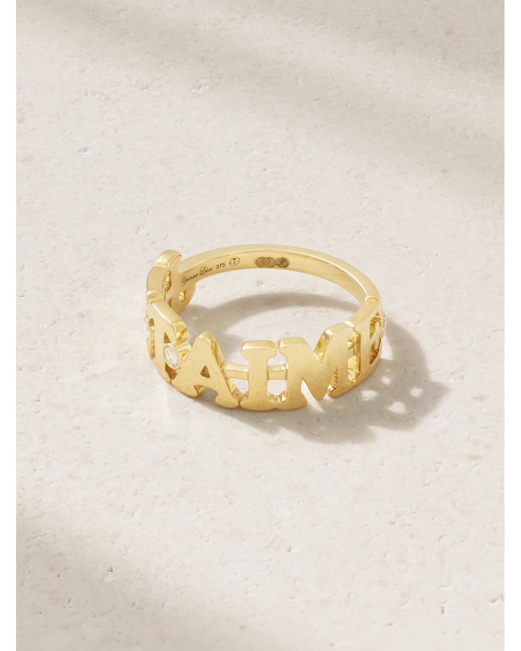 Yvonne Léon Je T'Aime 9-Karat Diamond Ring in Natural | Lyst
