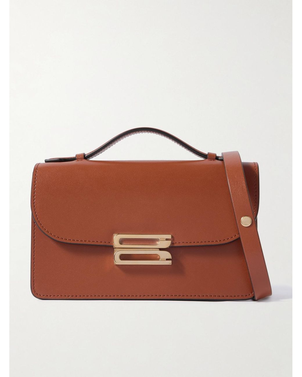 Victoria Beckham Dorian Mini Leather Shoulder Bag in Brown | Lyst