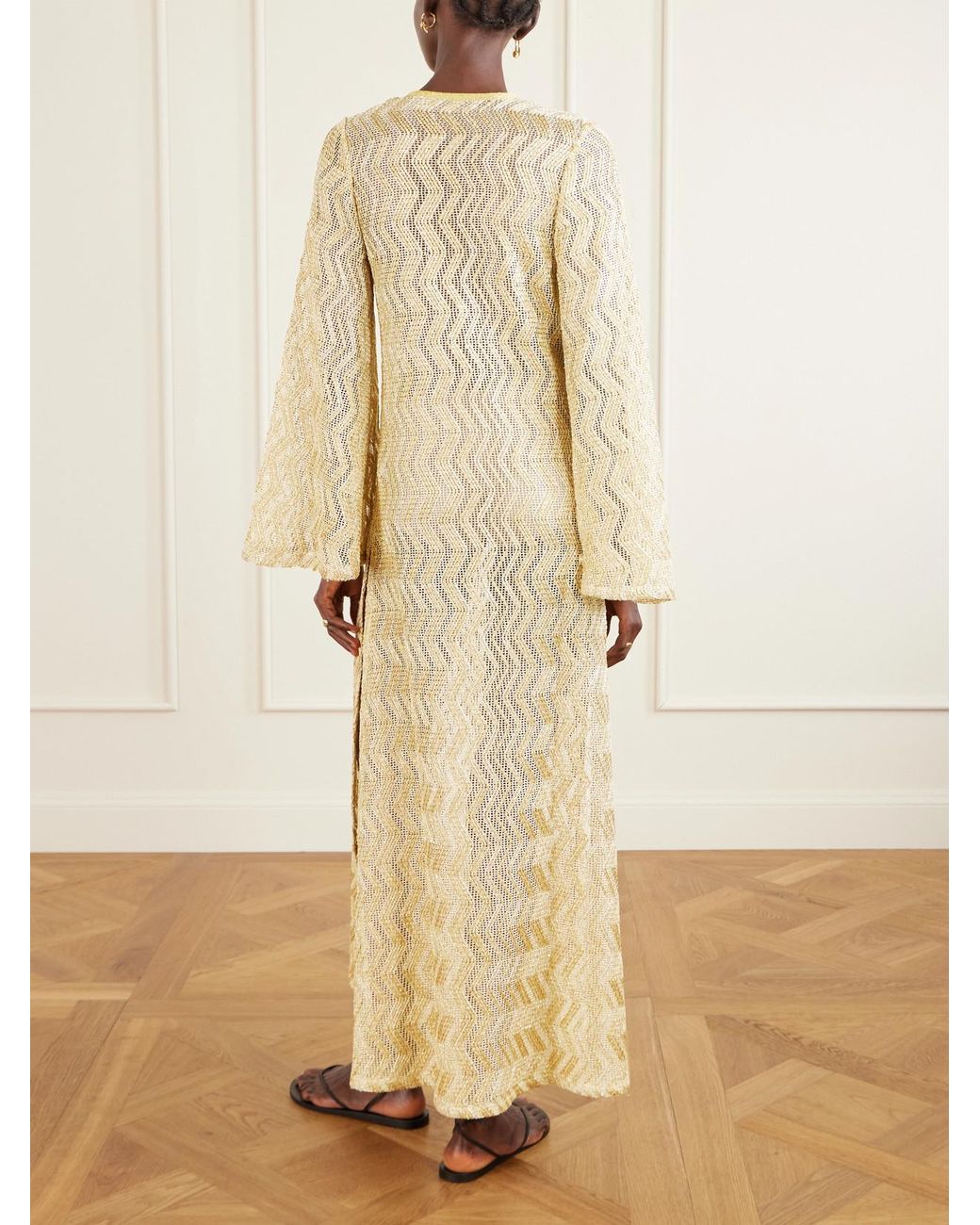 Missoni Mare Metallic Crochet-Knit Coverup in Natural | Lyst