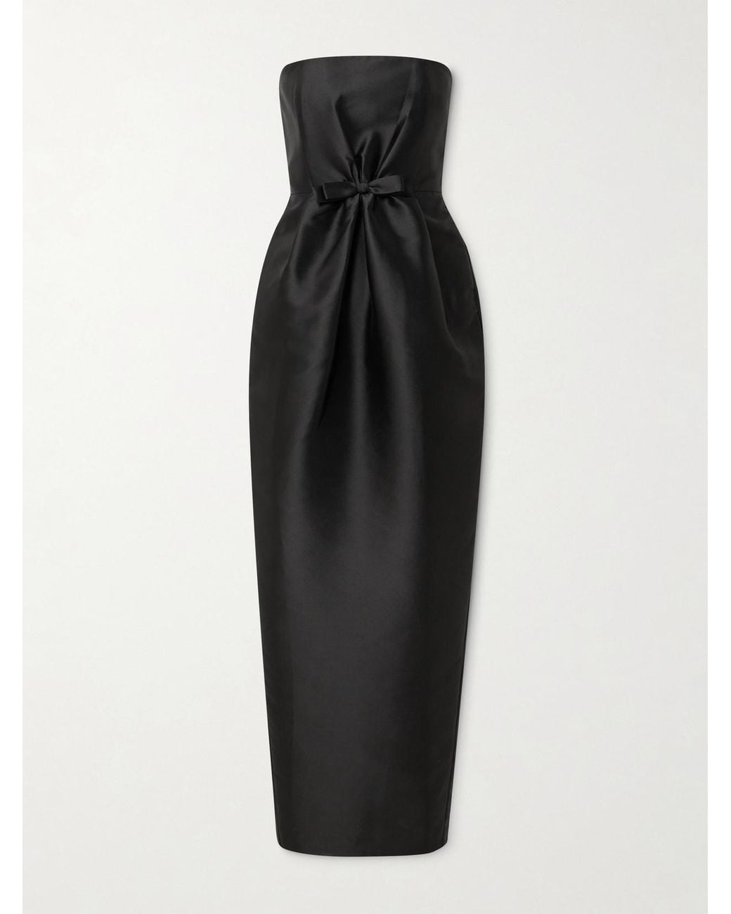 BERNADETTE Lenette Strapless Bow-Detailed Taffeta Gown in Black | Lyst