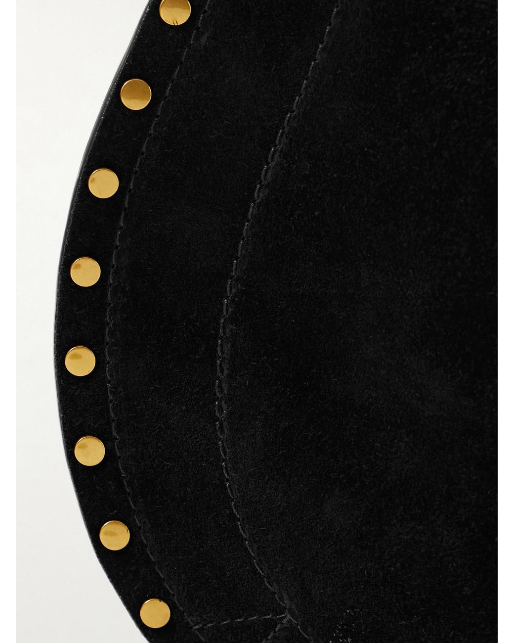 Isabel Marant Oskan Soft Leather-Trimmed Studded Suede Shoulder Bag in ...