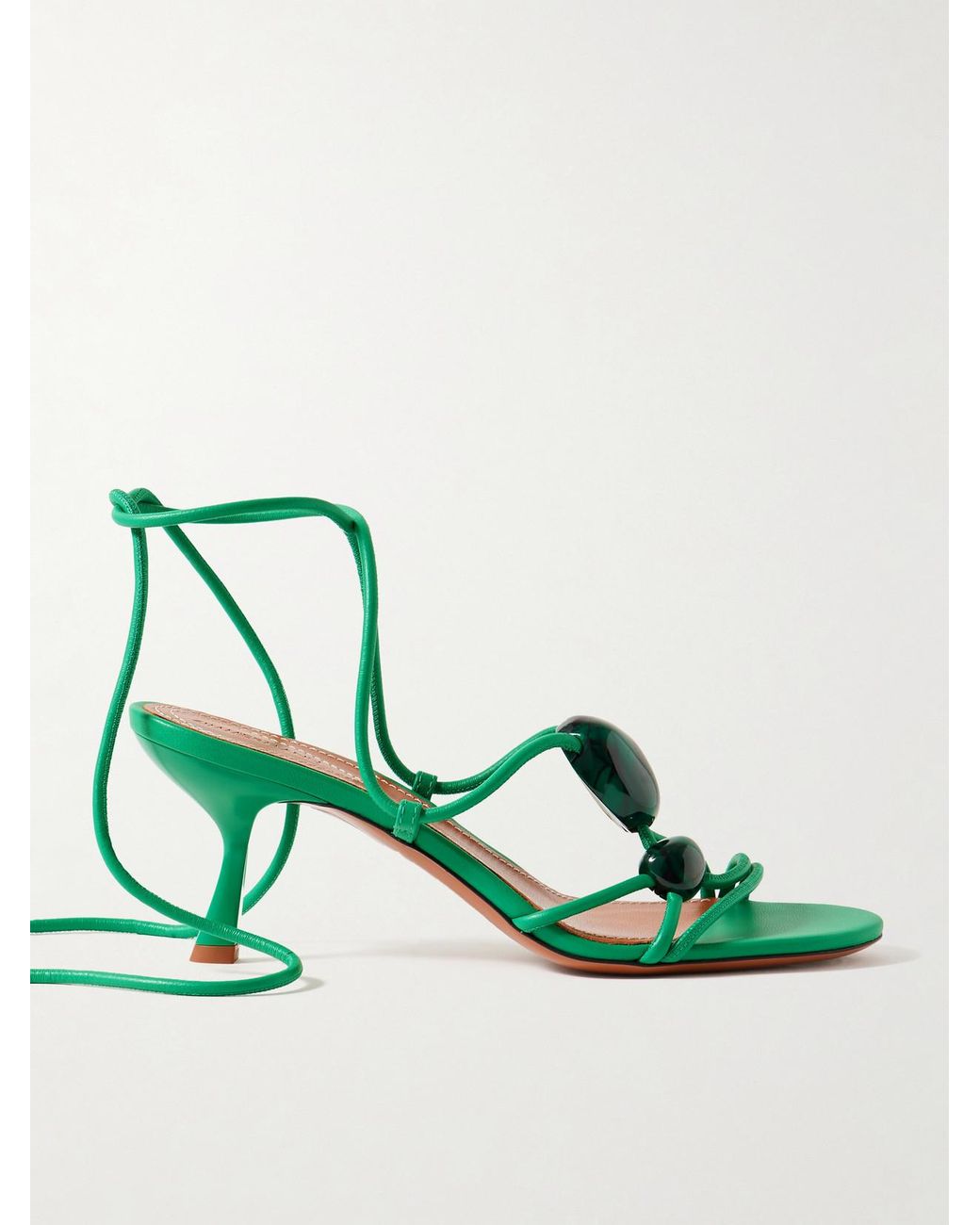 Zimmermann Gleam Embellished Leather Sandals in Green | Lyst