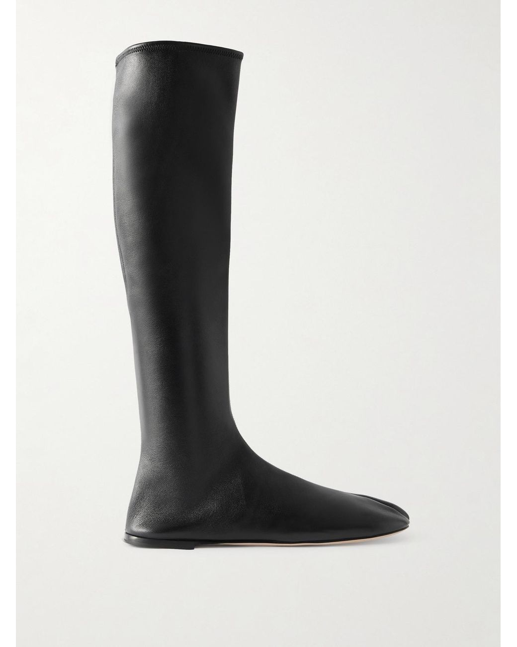 Christen Tabi Split-Toe Leather Knee Boots in Black | Lyst UK