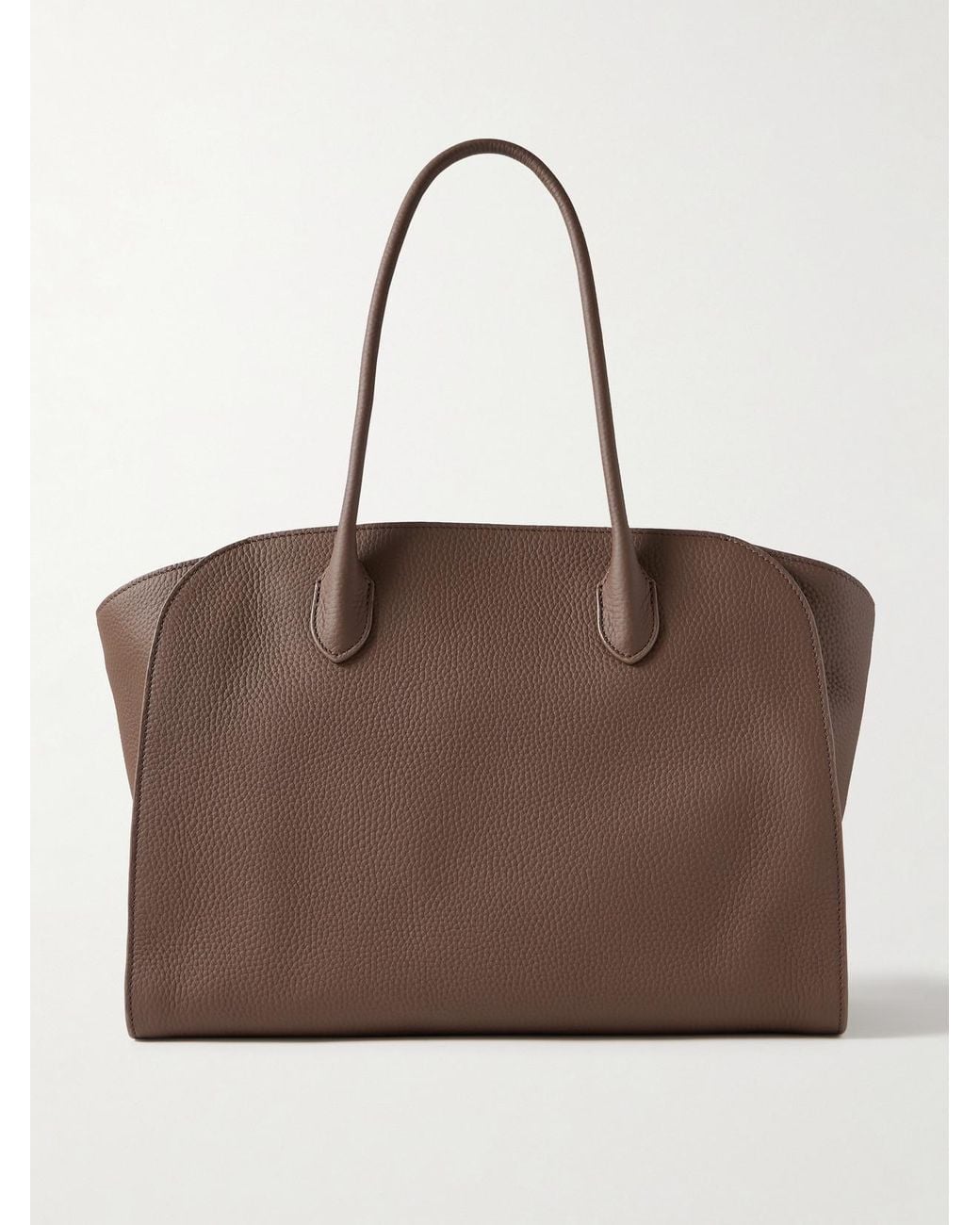 The Row Marlo 14 Textured-Leather Tote in Brown | Lyst