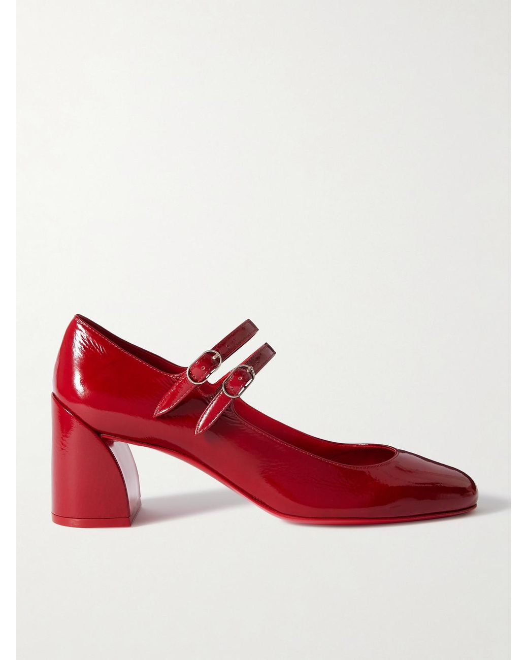 Christian Louboutin Miss Jane 55 Patent-Leather Pumps in Red | Lyst