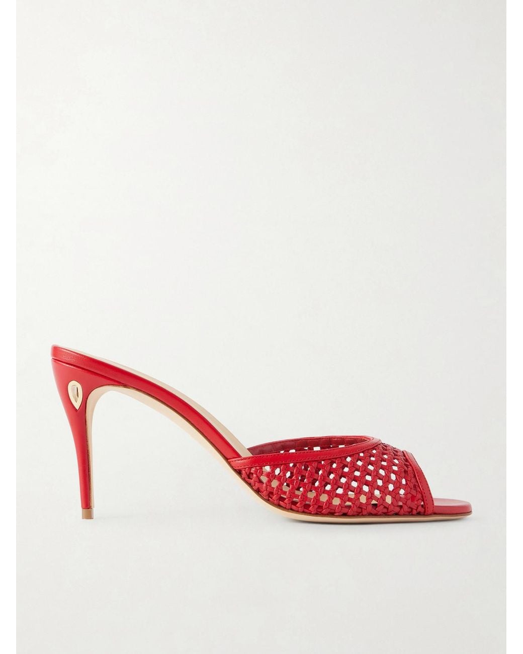 Jennifer Chamandi Guido 85 Woven Leather Mules in Red | Lyst