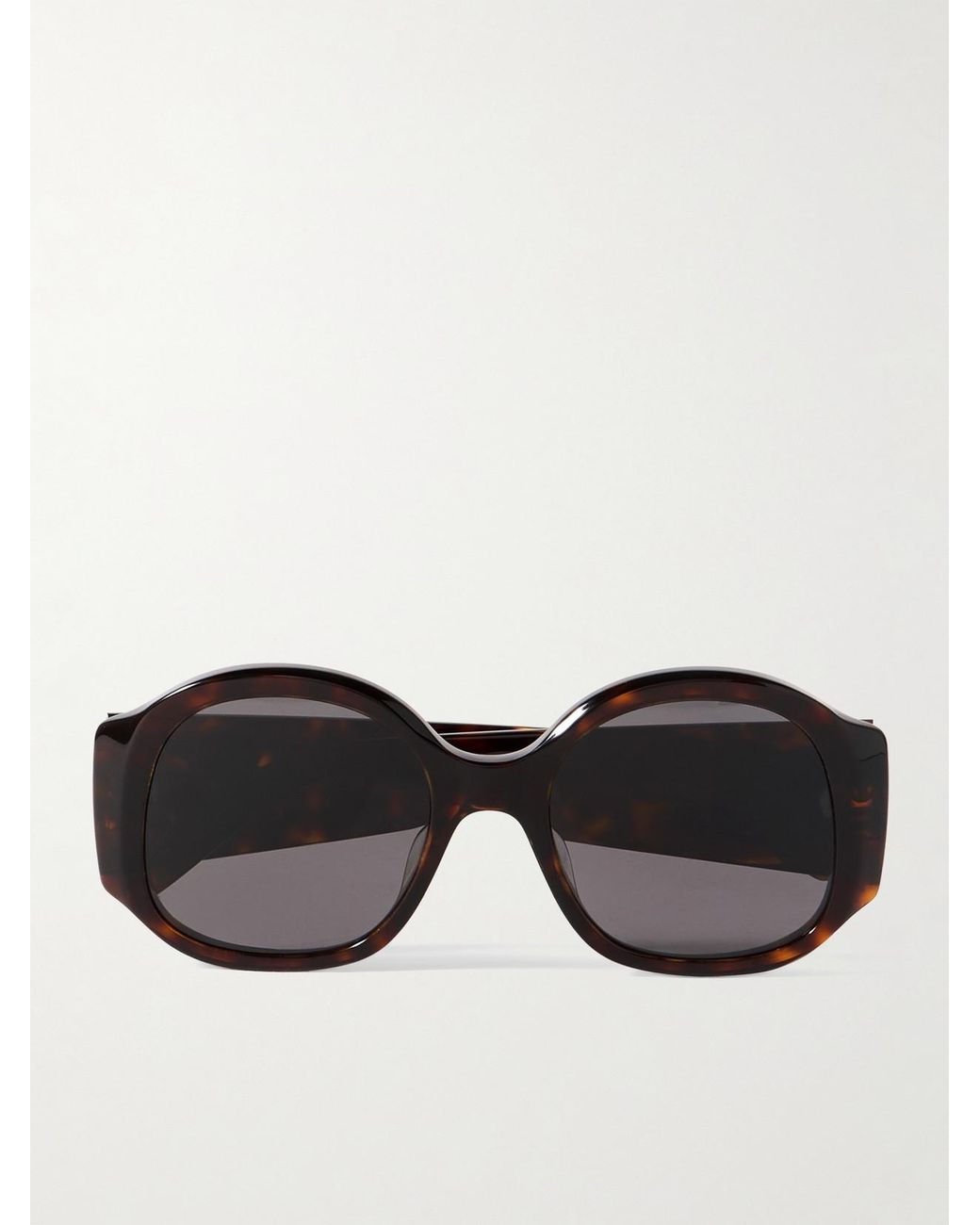 Celine Maxi Triomphe Round-Frame Acetate Sunglasses in Black | Lyst
