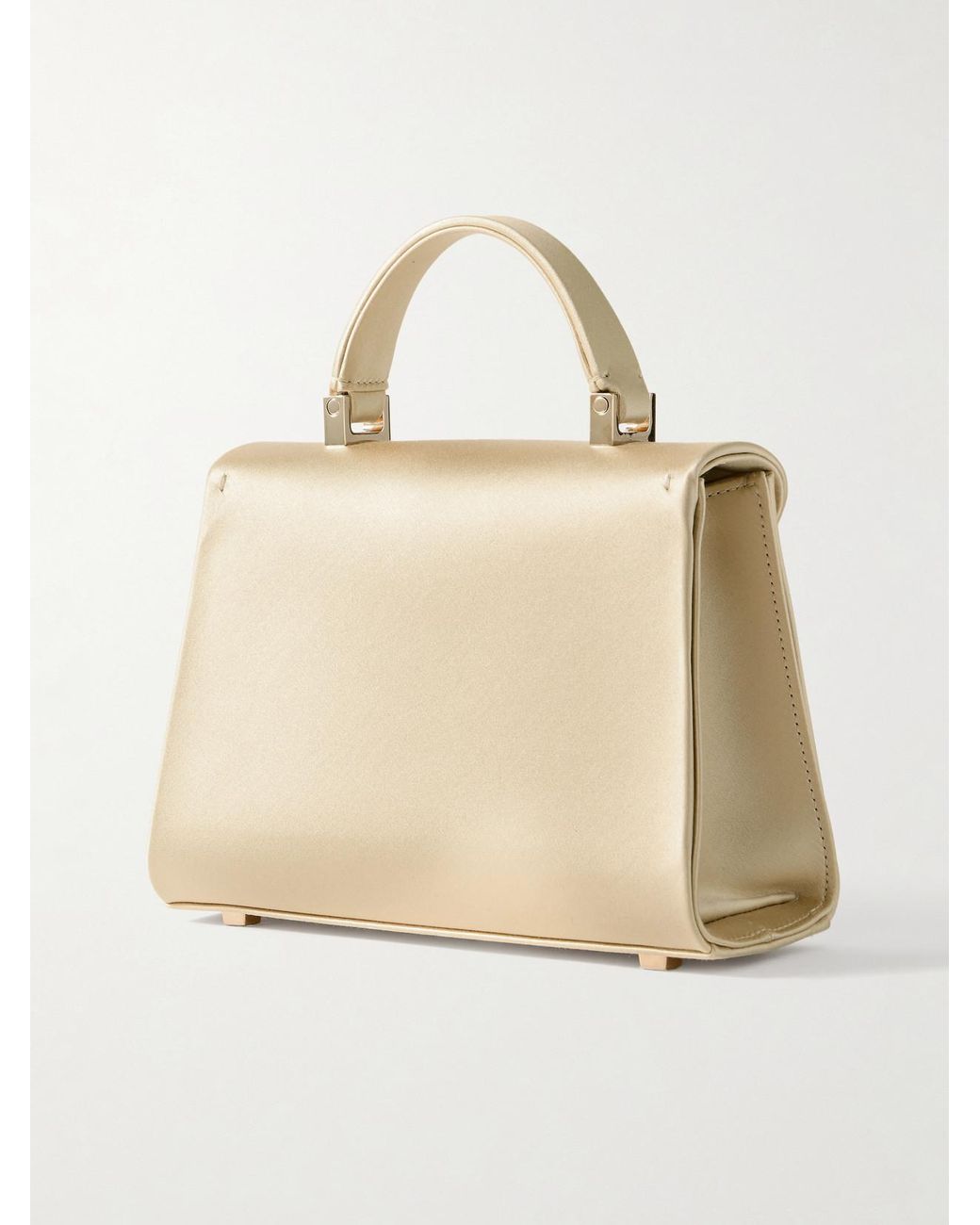 Valextra Iside Micro Satin Tote in Natural | Lyst