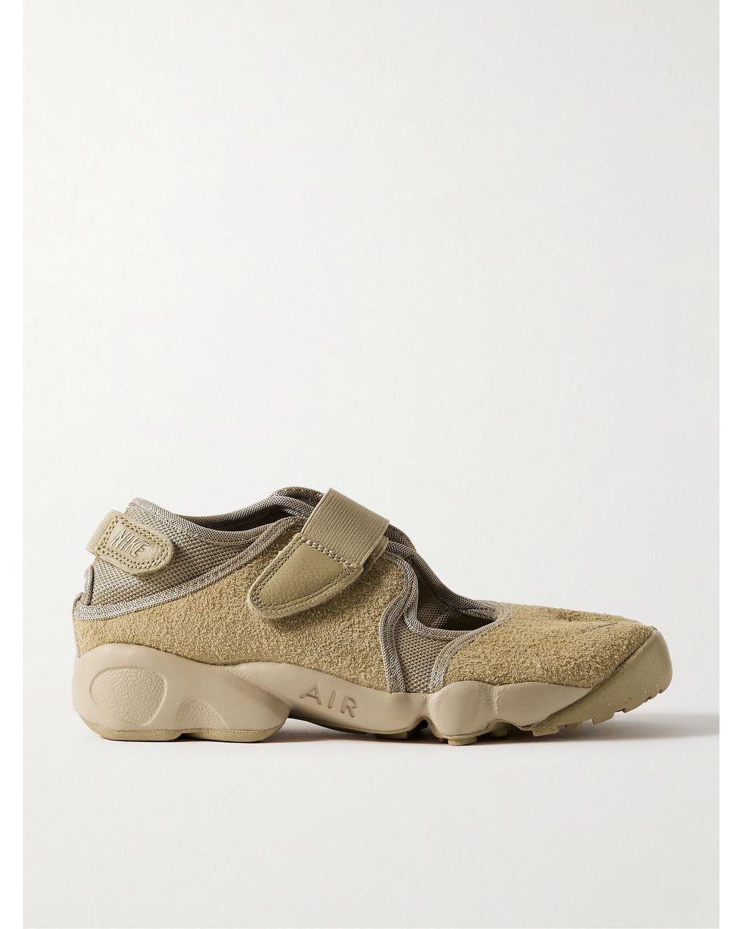 Nike Air Rift Split-Toe Brushed-Suede And Mesh Sneakers in Natural | Lyst
