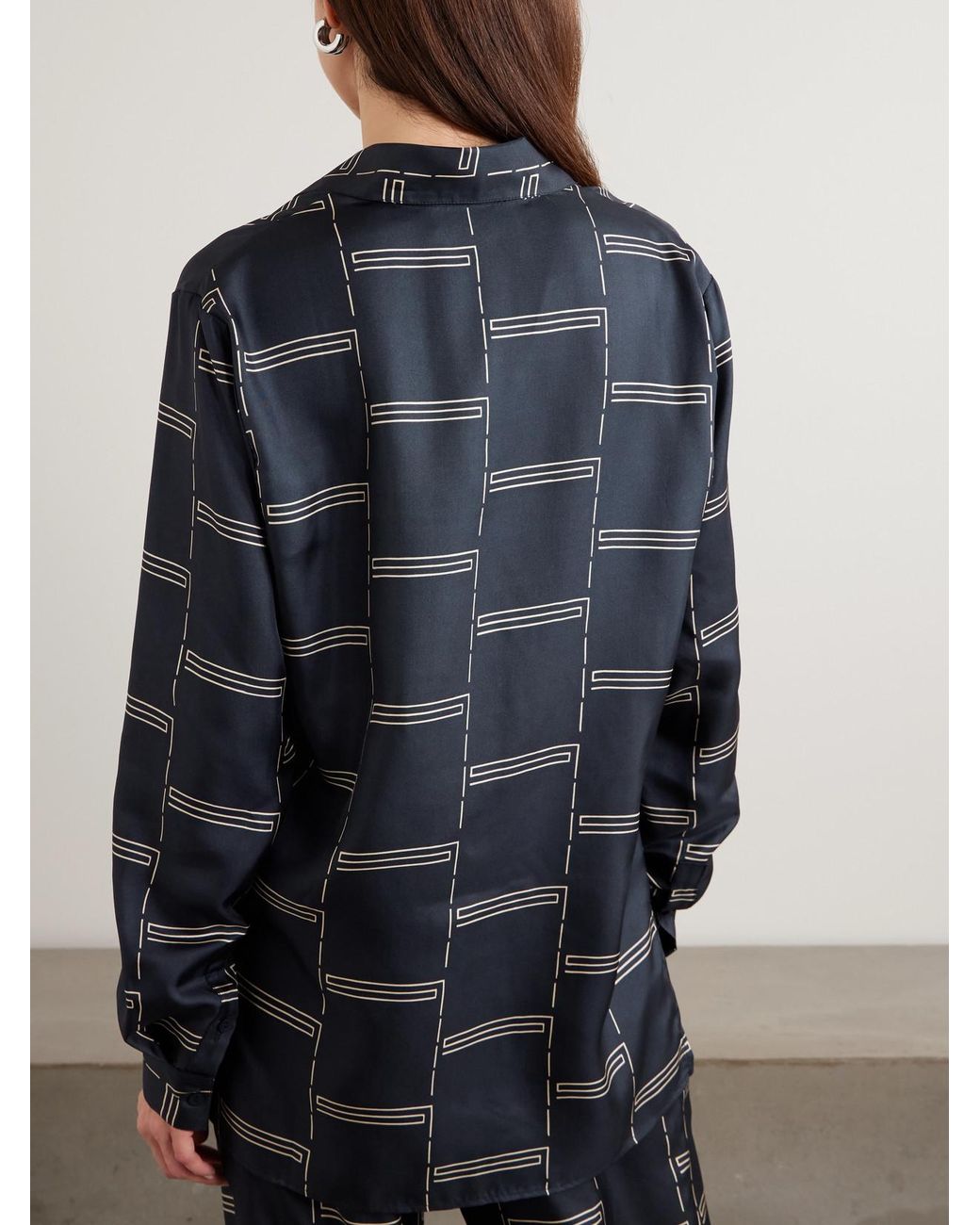 Matteau Printed Silk-Twill Shirt in Blue | Lyst