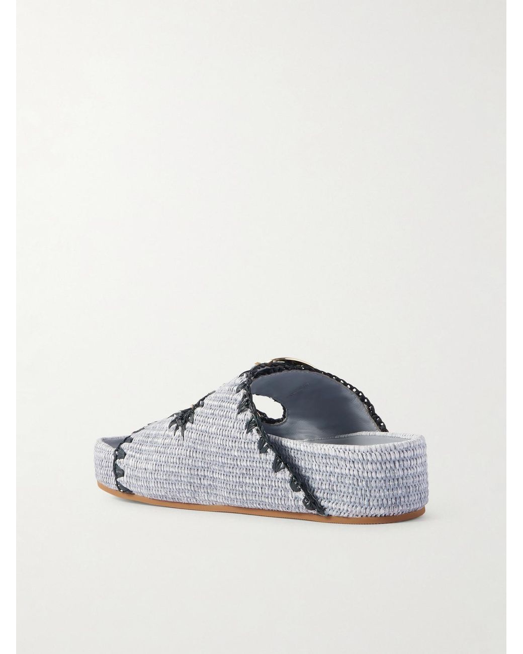 Loeffler Randall Nico Raffia Sandals in Blue | Lyst