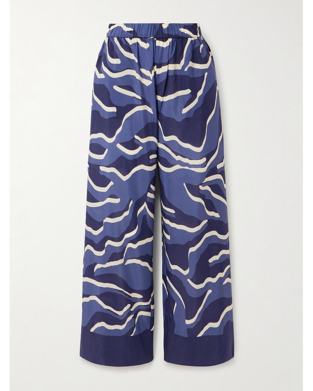 Eres Continent Atoll Printed Cotton And Silk-Blend Voile Pants in Blue ...