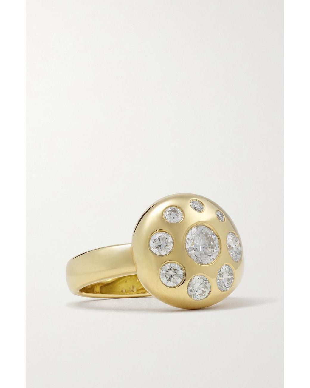 Brent Neale Large Petal 18-Karat Diamond Ring in Metallic | Lyst
