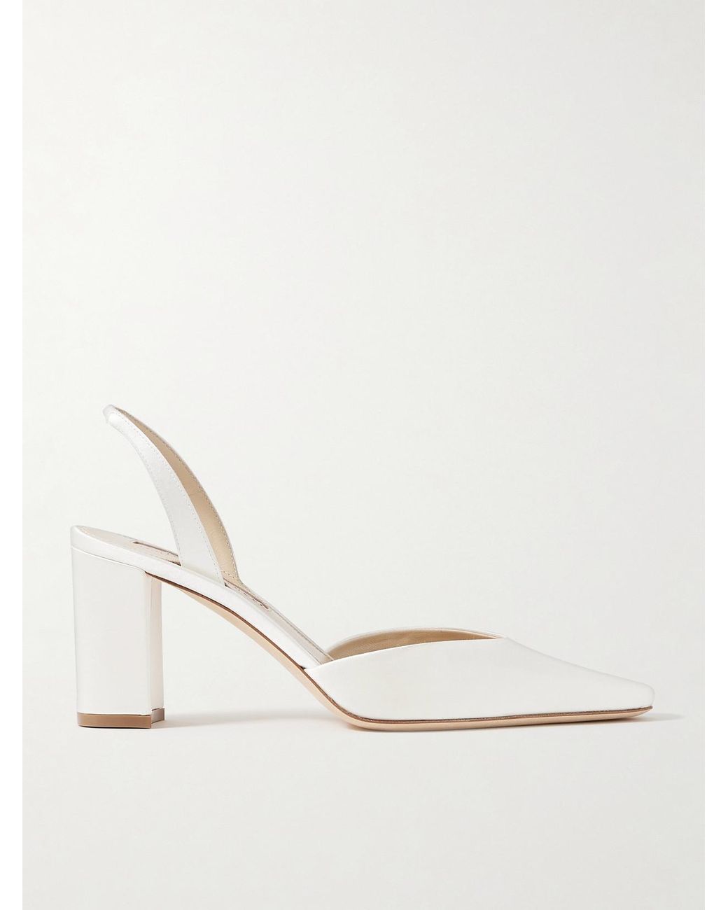Danielle Frankel Juno Satin Slingback Pumps in Natural | Lyst