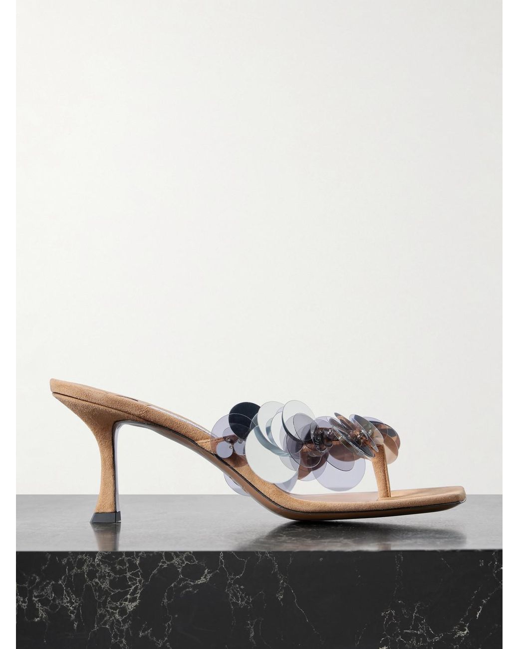 Jimmy Choo Freja 70 Paillette-Embellished Suede Sandals in Metallic | Lyst