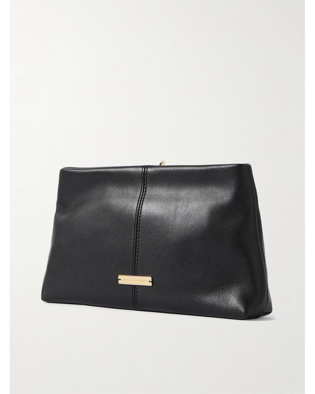 Loeffler Randall Corrine Gathered Leather Shoulder Bag in Black | Lyst