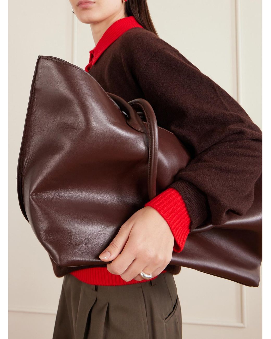 LIE STUDIO The Eva Weekend Leather Tote in Brown | Lyst