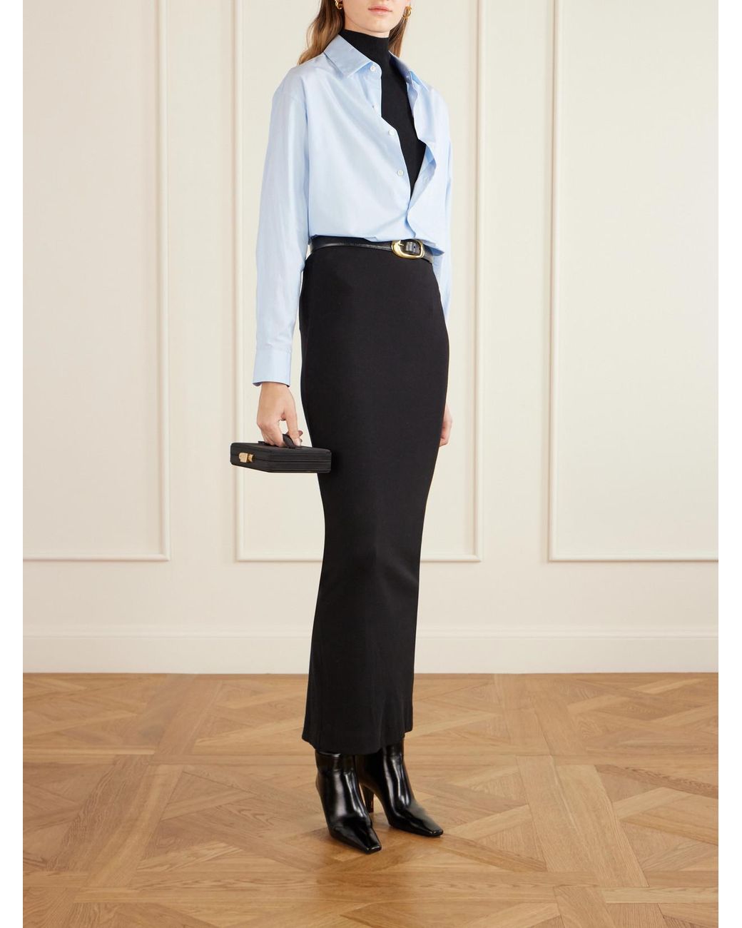 Victoria Beckham Box Canvas Clutch in Black | Lyst UK