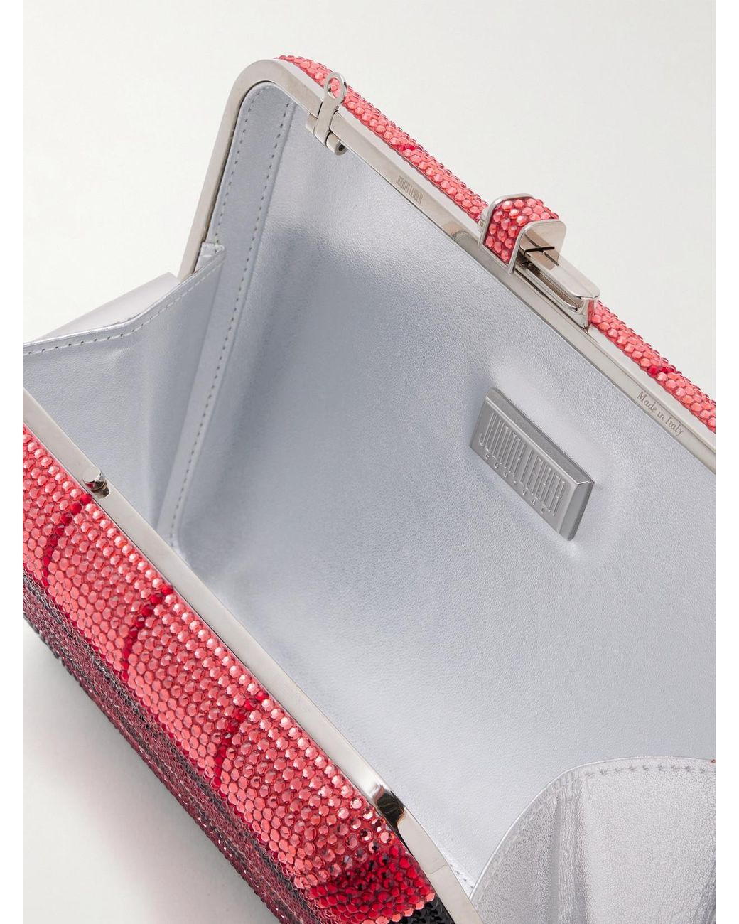 Judith Leiber Double-Decker Crystal-Embellished-Tone Clutch in Red ...