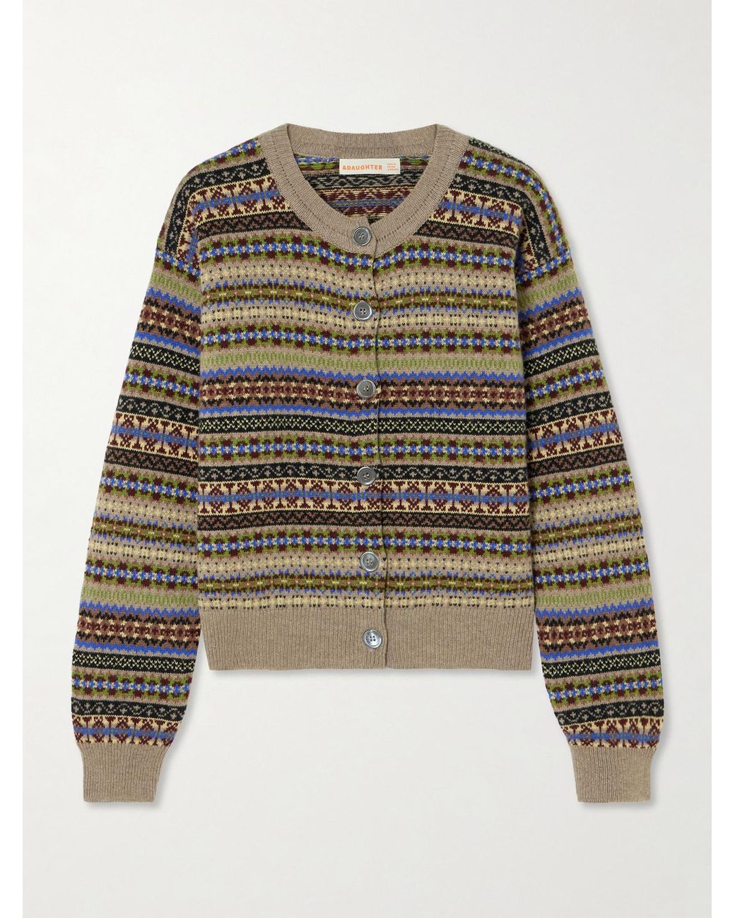 &Daughter Ada Fair Isle Wool Cardigan | Lyst UK