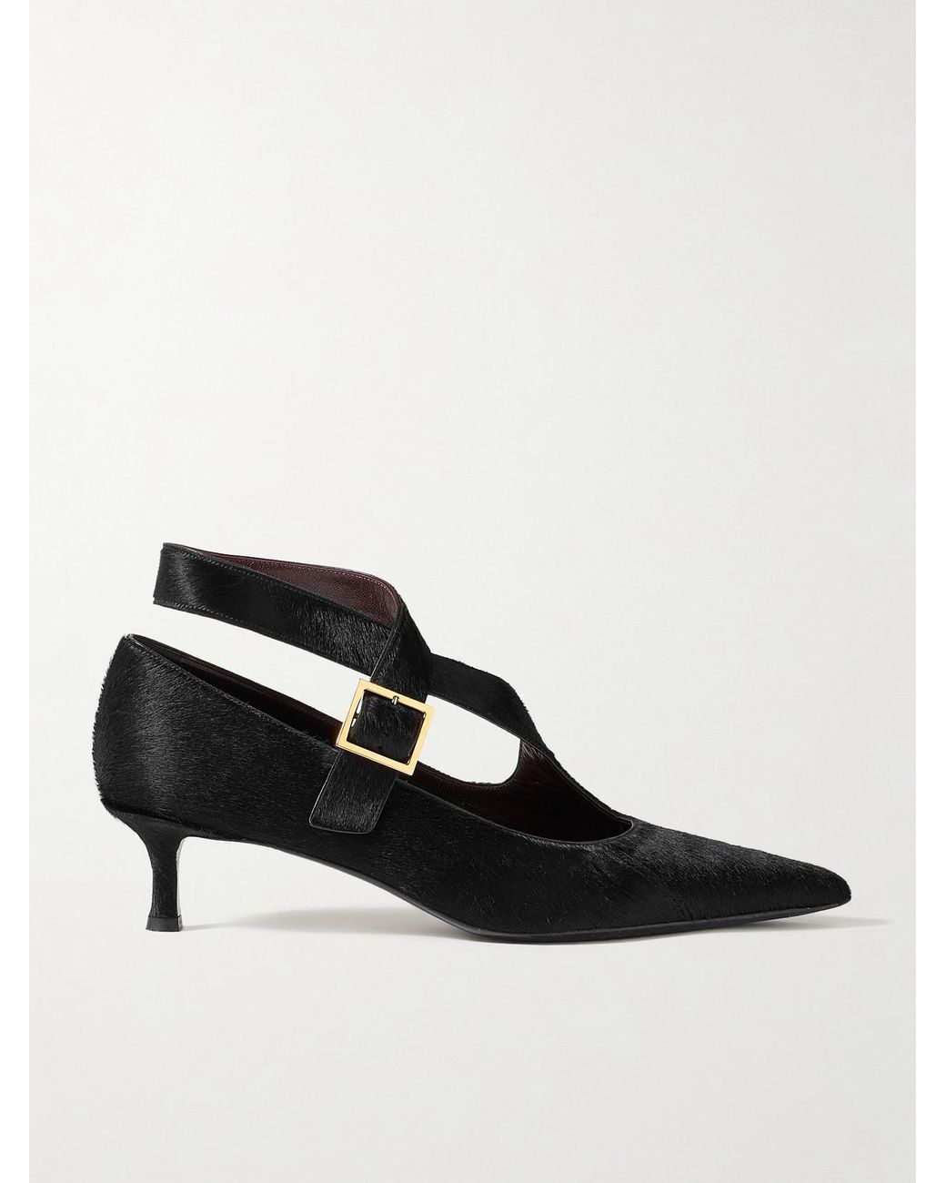 KHAITE Sloan Calf Hair Pumps in Black | Lyst