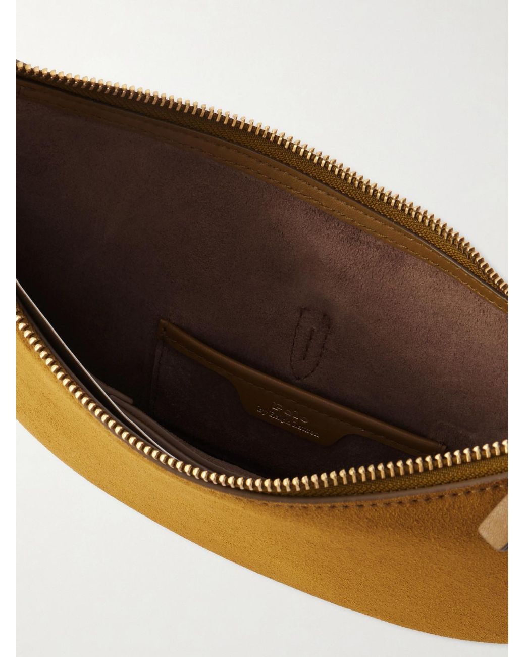 Polo Ralph Lauren Polo Id Small Suede Shoulder Bag in Green | Lyst