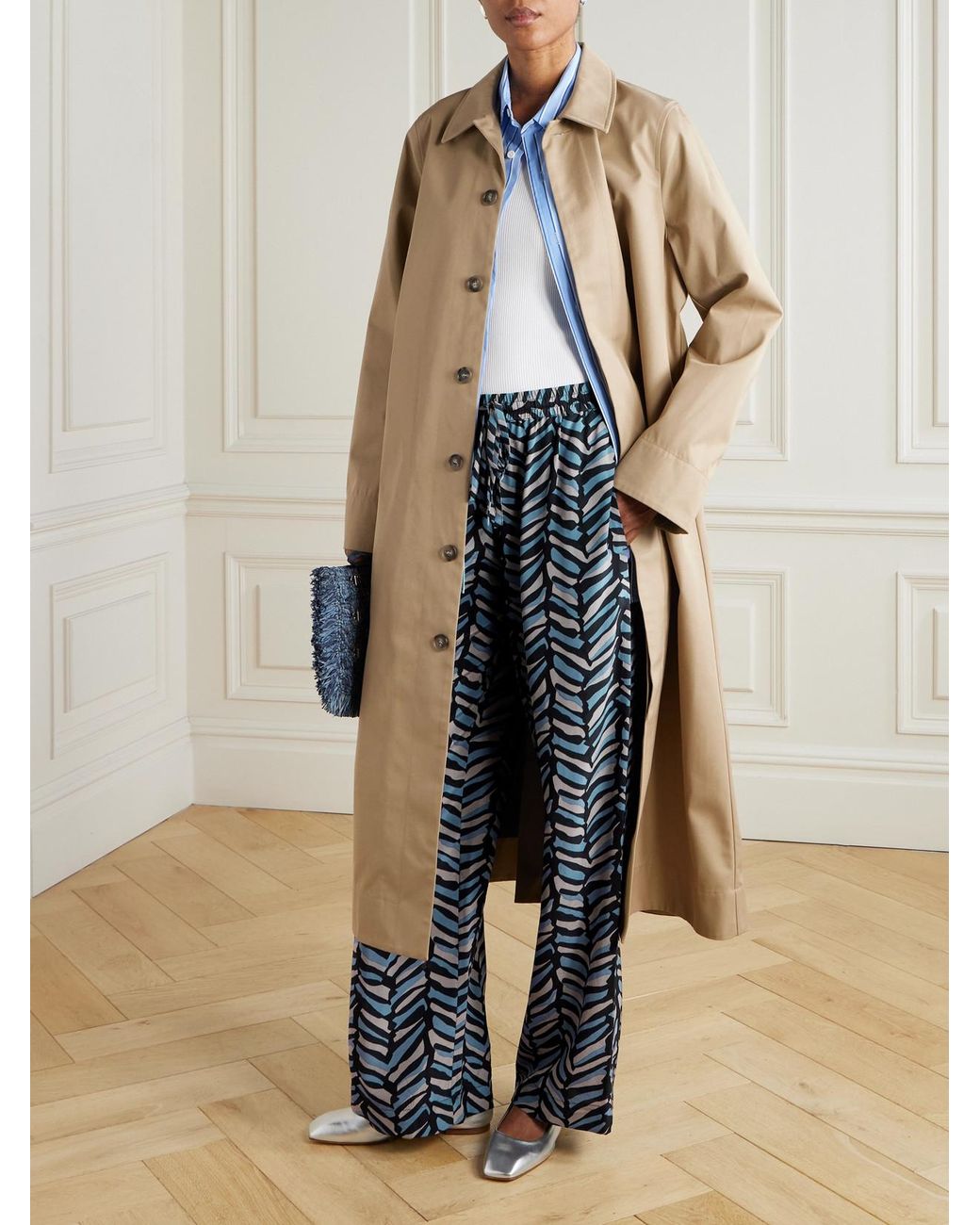 Matteau Long Macintosh Gabardine Coat in Natural | Lyst