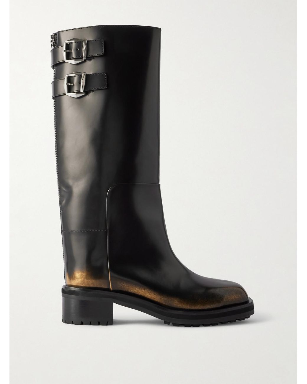 Jimmy Choo Brooklyn 50 Leather Knee-High Boots in Black | Lyst